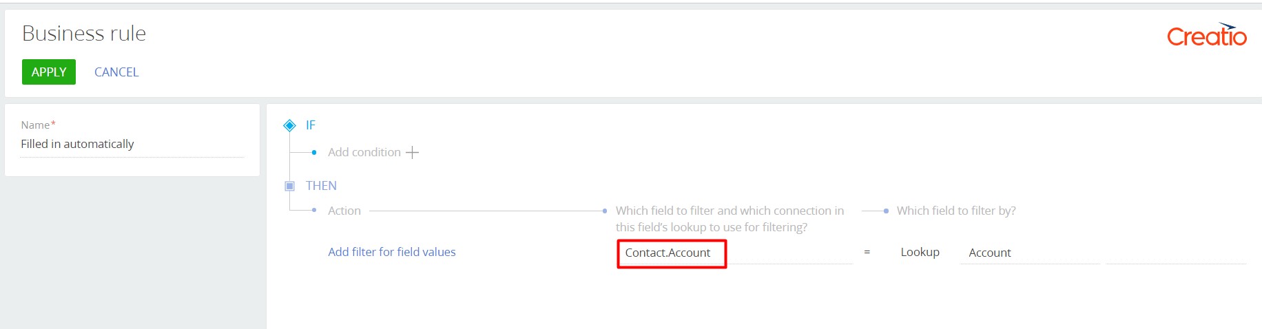 Fredom UI. Related object fields in business rules | Community Creatio Fredom UI. Related object fields in business rules | Community Creatio